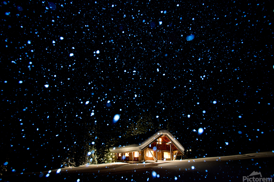 THE SNOWY LODGE by Johnny Hayward Wall Art