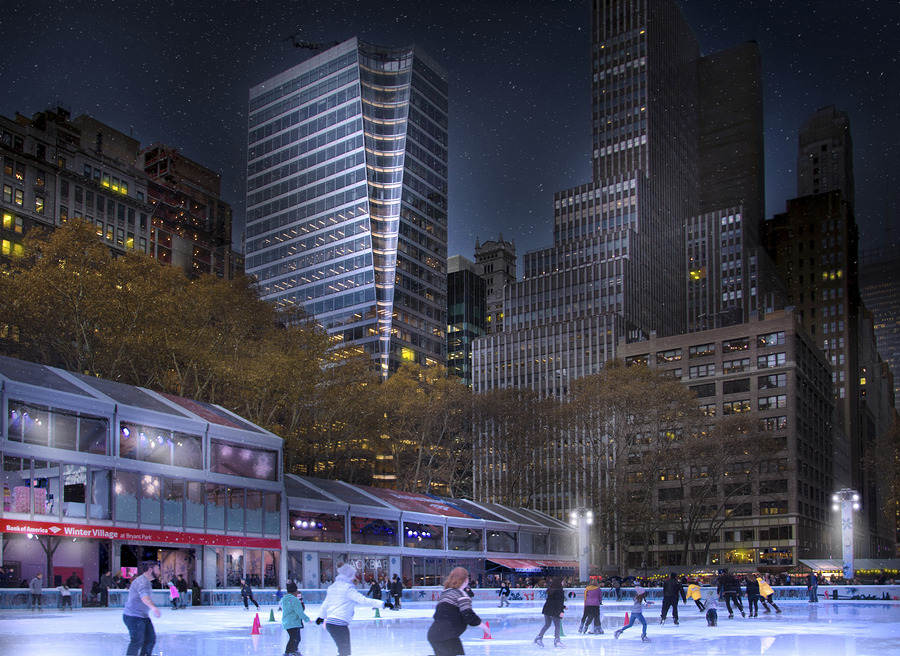 Ice Skating at Bryant Park by Visual Voyages Fine Art Wall Art