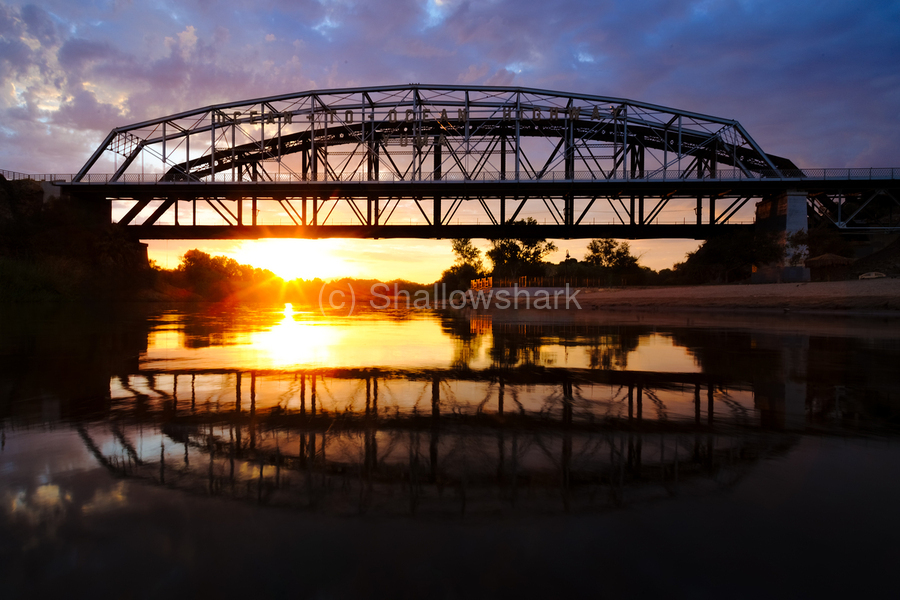Sunrise Reflection at Ocean-to-Ocean Bridge: Yuma AZ by Shallowshark Wall Art