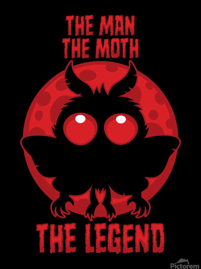 The Man The Moth The Legend - Mythical Mothman Cryptid by fizzgig Wall Art