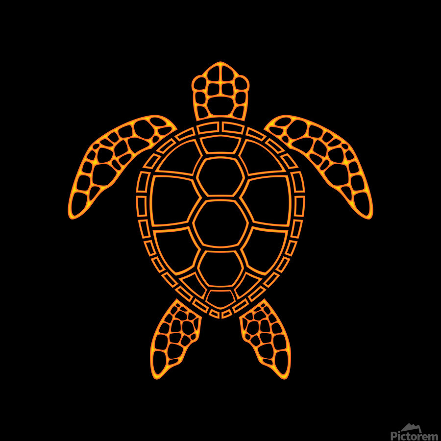 Neon Lava Sea Turtle Design by fizzgig Wall Art