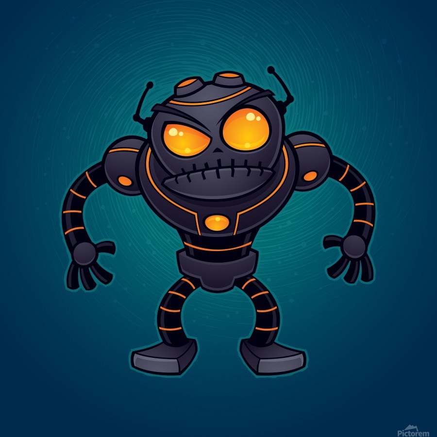 Angry Robot by fizzgig Wall Art