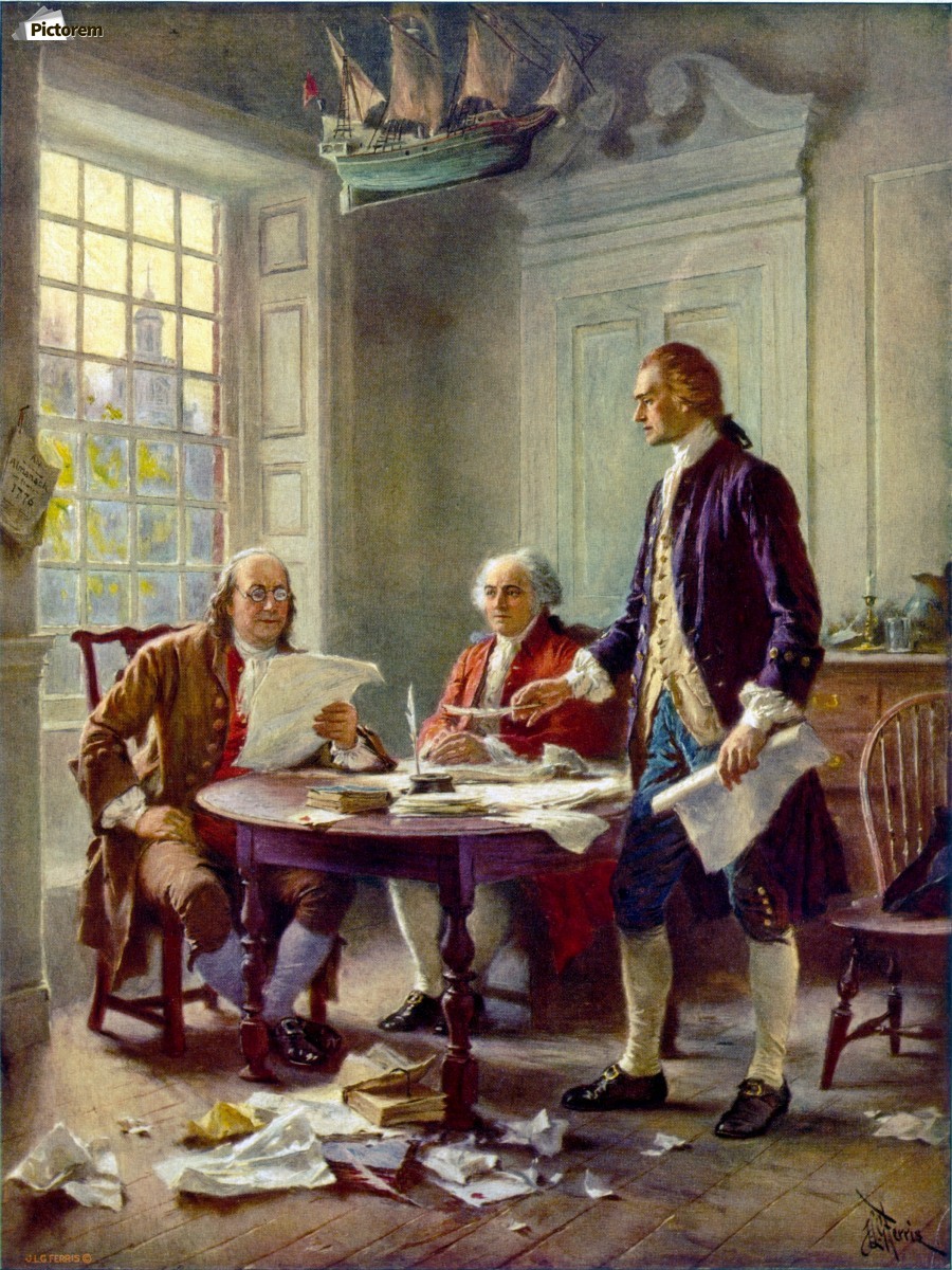 Writing the Declaration of Independence by Jean-Leon Gerome Wall Art