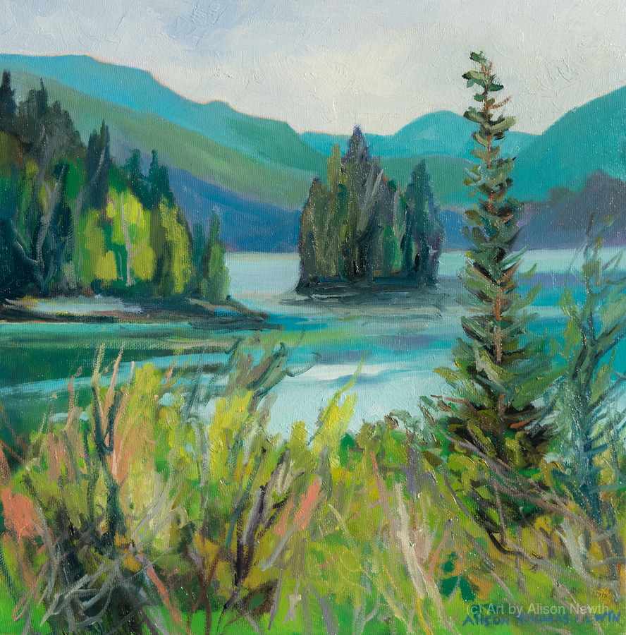 Past Galloway Rapids Bridge by Art by Alison Newth Wall Art