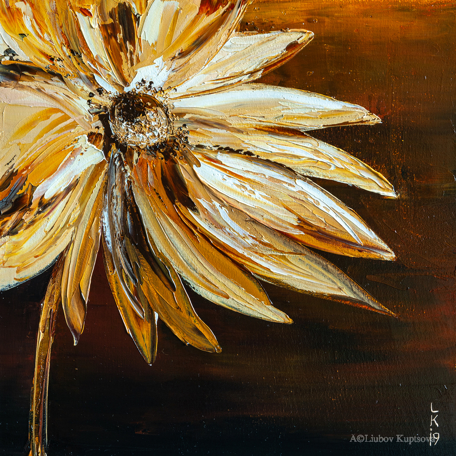 Flower in sepia by Liubov Kuptsova Wall Art