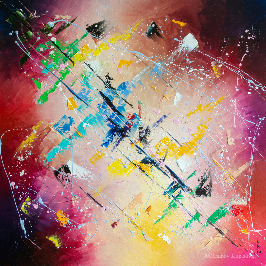 Colorful diagonal by Liubov Kuptsova Wall Art