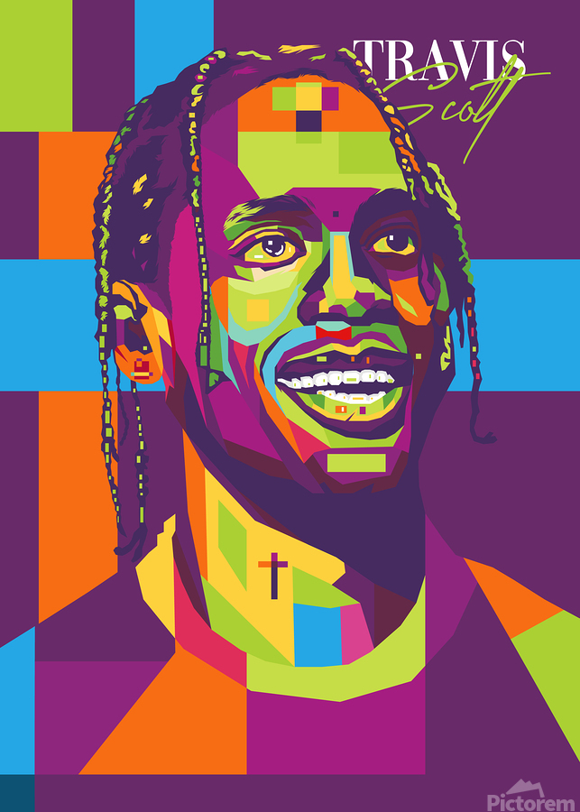 Travis Scott Pop Art by Colorize Studio Wall Art