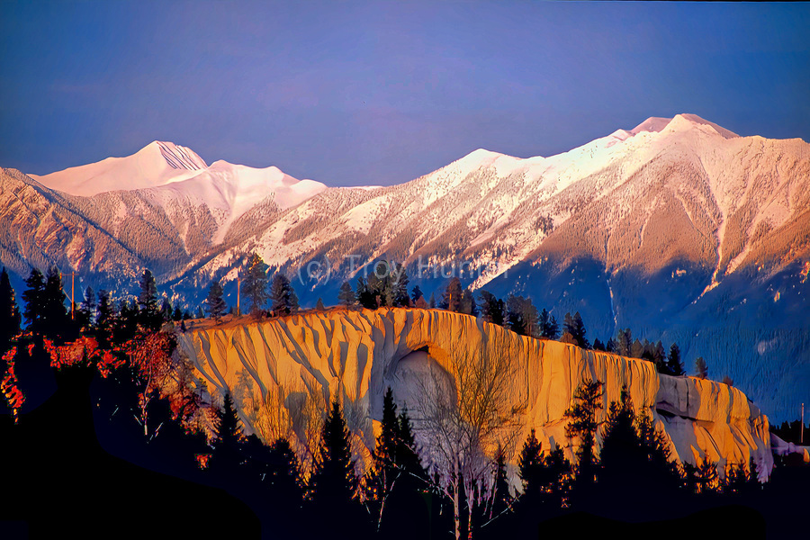 Horseshoe Cliff with Lakit Mountain by Troy Hunter Wall Art