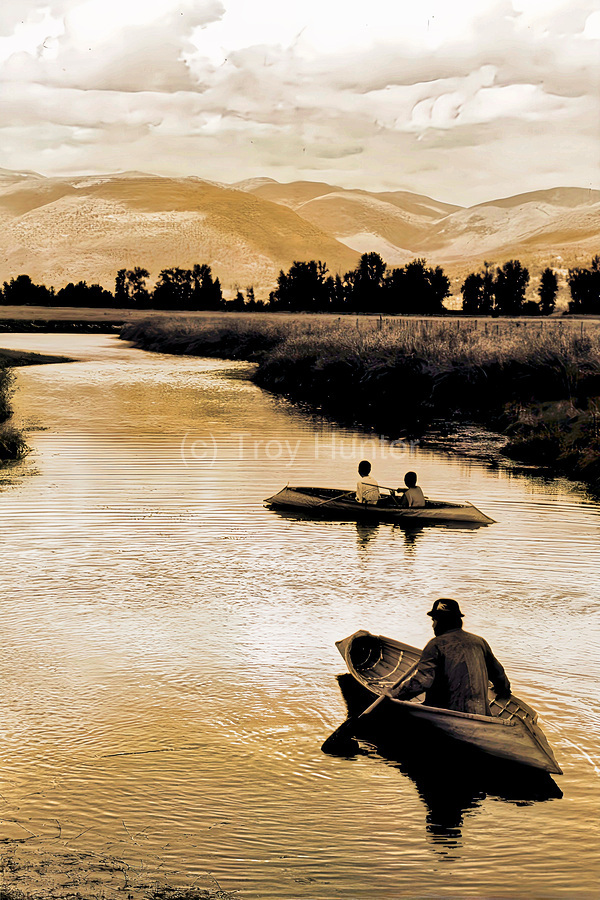Swil Kanim and Ktunaxa Boys Paddling Sturgeon Nose Canoes by Troy ...