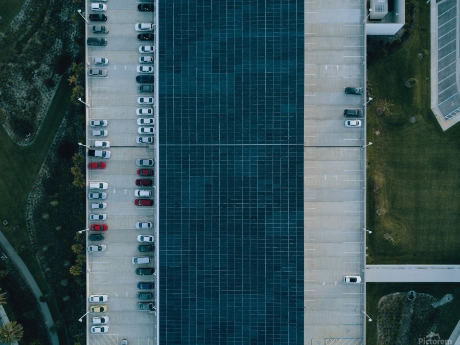 Birds Eye View of Parking Lot by Azlan Wall Art
