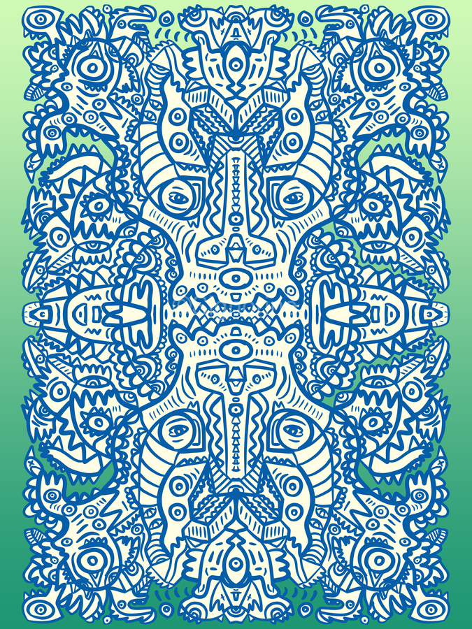 Green Aztec Mandala by Signorino Wall Art