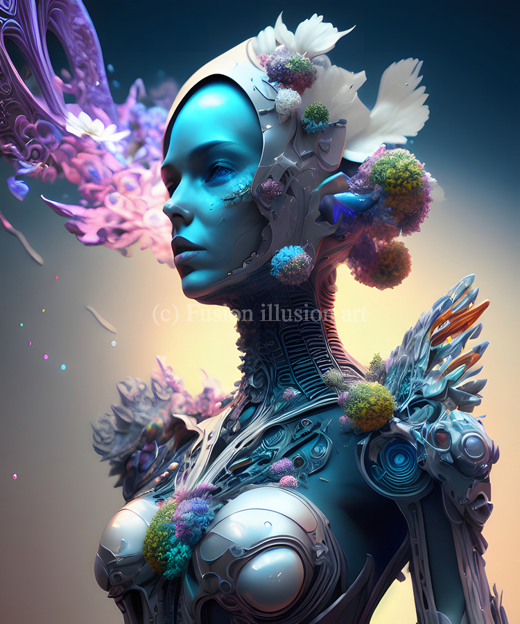 Flower Fusion: Android Edition 1 by Fusion illusion art Wall Art