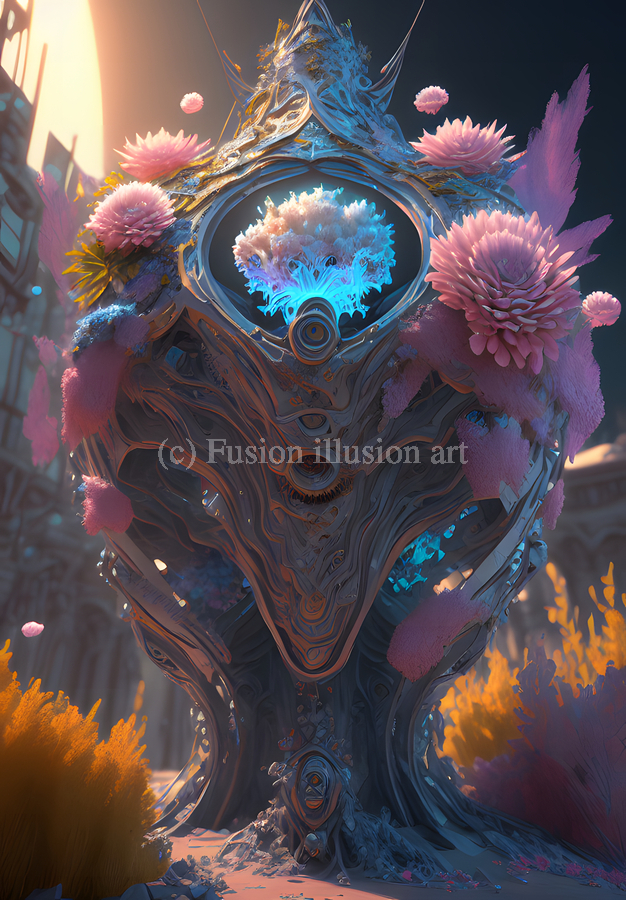 Flower Fusion: Android Edition 10 by Fusion illusion art Wall Art