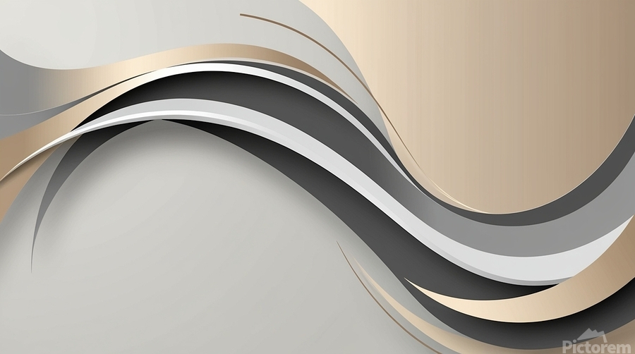 A minimalist abstract artwork featuring flowing undulating lines and ...