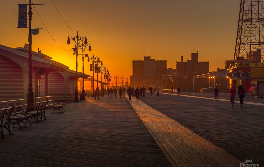 Sunset over the boardwalk by Aleksandr Vaysberg Wall Art