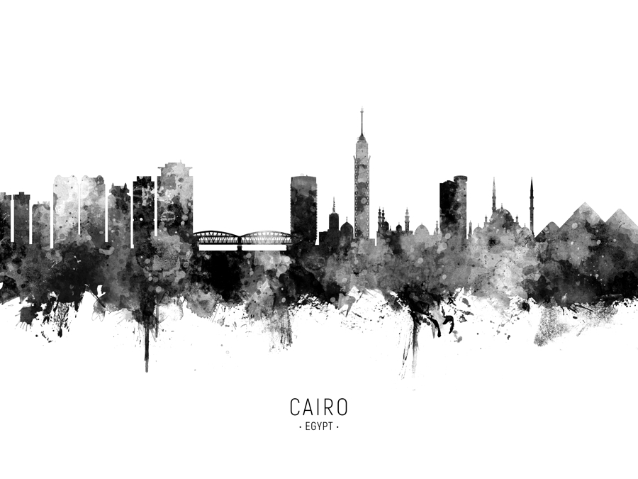 Cairo Egypt Skyline by Michael Tompsett Wall Art