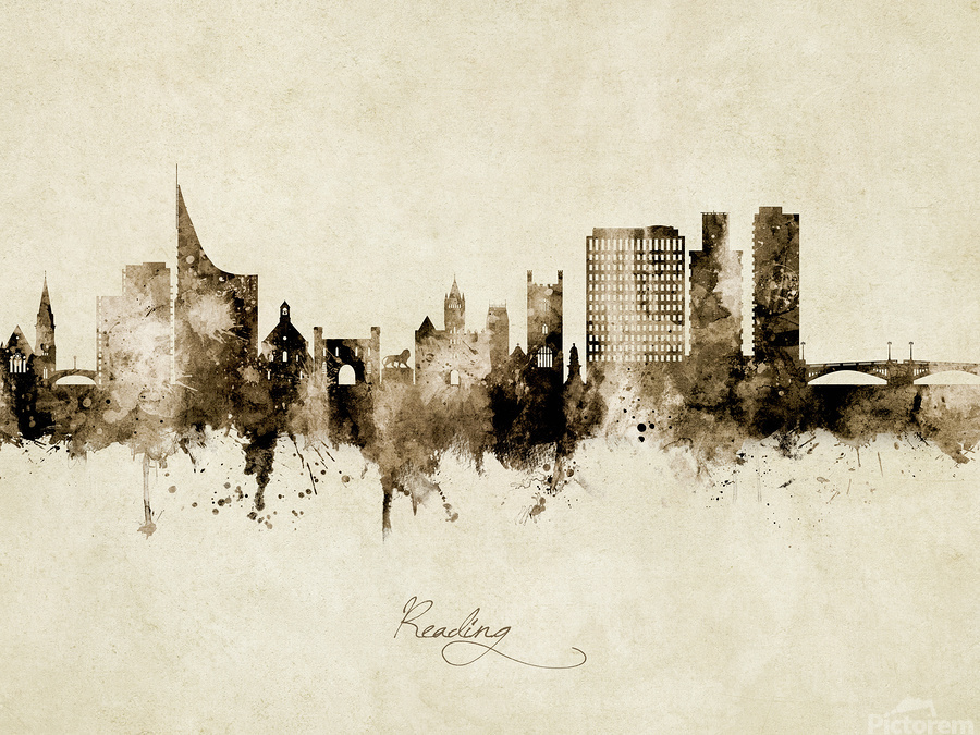 Reading England Skyline by Michael Tompsett Wall Art