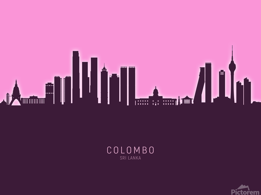 Colombo Sri Lanka Skyline by Michael Tompsett Wall Art
