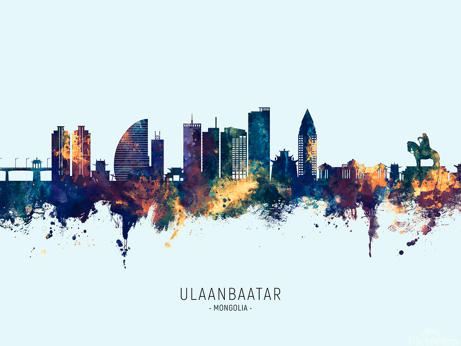 Ulaanbaatar Mongolia Skyline by Michael Tompsett Wall Art