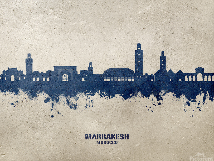 Marrakesh Morocco Skyline by Michael Tompsett Wall Art