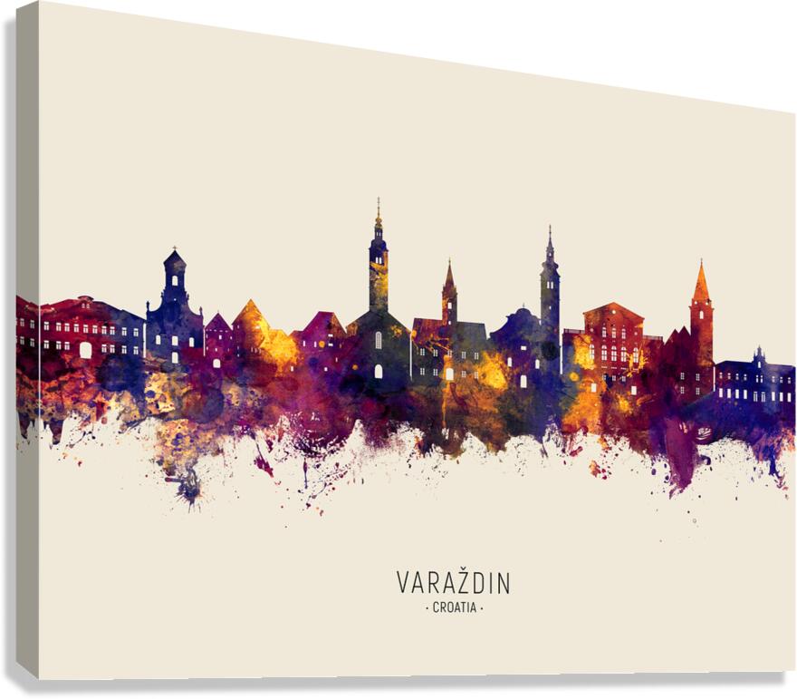 Varazdin Croatia Skyline by Michael Tompsett Wall Art