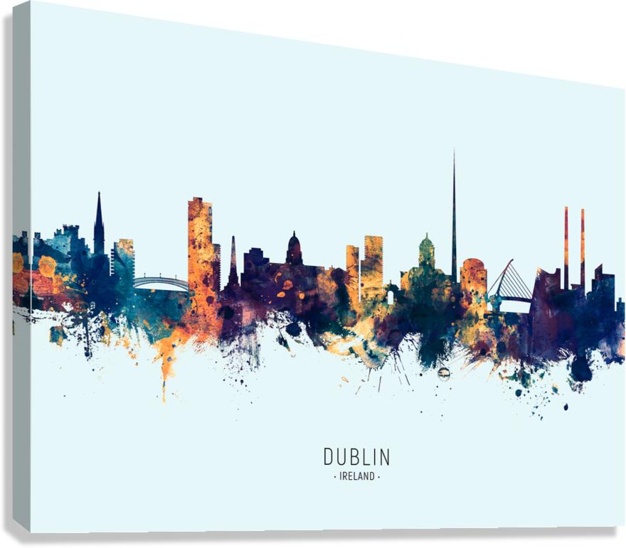 Dublin Ireland Skyline by Michael Tompsett Wall Art