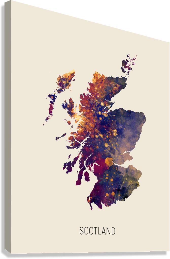 Scotland Watercolor Map by Michael Tompsett Wall Art