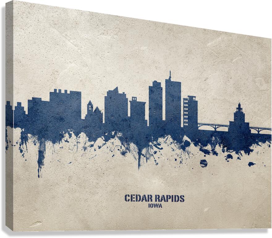 Cedar Rapids Iowa Skyline by Michael Tompsett Wall Art