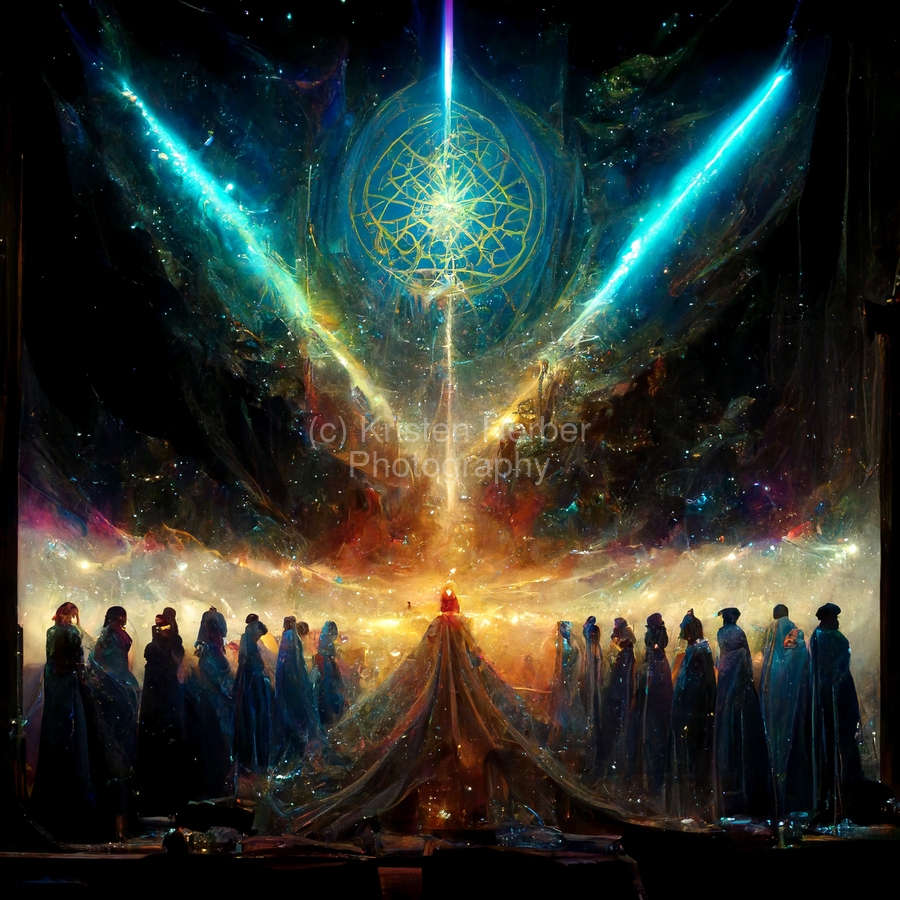 Galactic Council Of Lightworkers by Kristen Herber MIND BODY SOUL Wall Art