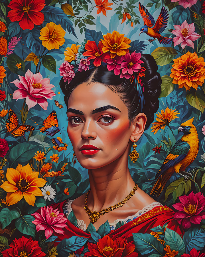AI art Mexican Folk Art the legacy of Frida Kahlo 1 by TOPARTGALLERY Wall Art