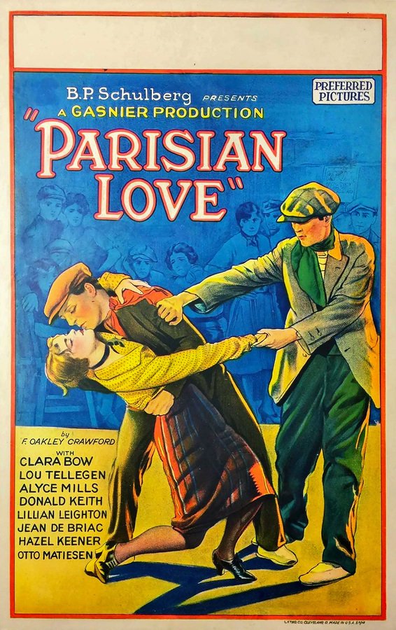 Cinema Poster 1920s Poster for Parisian Love by TOPARTGALLERY Wall Art