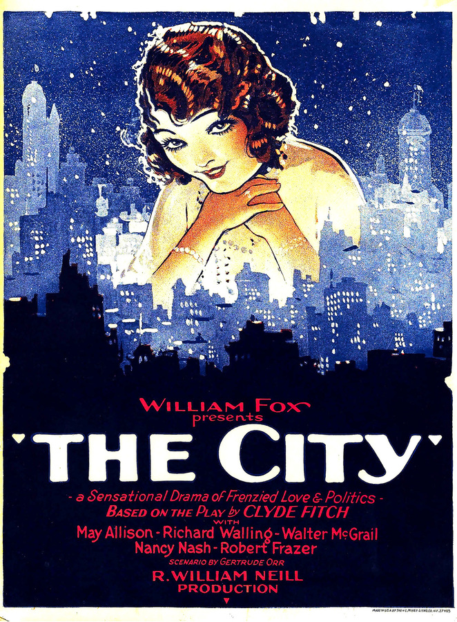 Cinema Poster 1920s The City poster by TOPARTGALLERY Wall Art