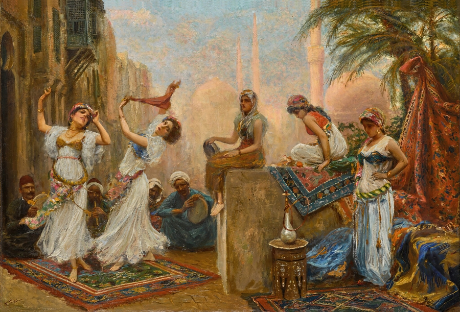 Fabio Fabbi ca 1920 The dancers by TOPARTGALLERY Wall Art