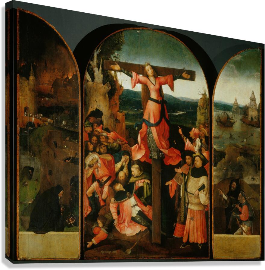 Hieronymus Bosch 1450 1516 Saint Wilgefortis Triptych The Crucified ...