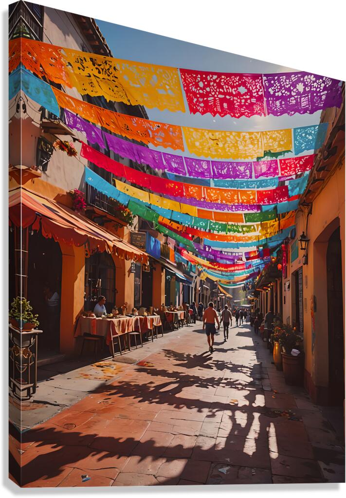 AI art Mexican Folk Art Papel Picado by TOPARTGALLERY Wall Art