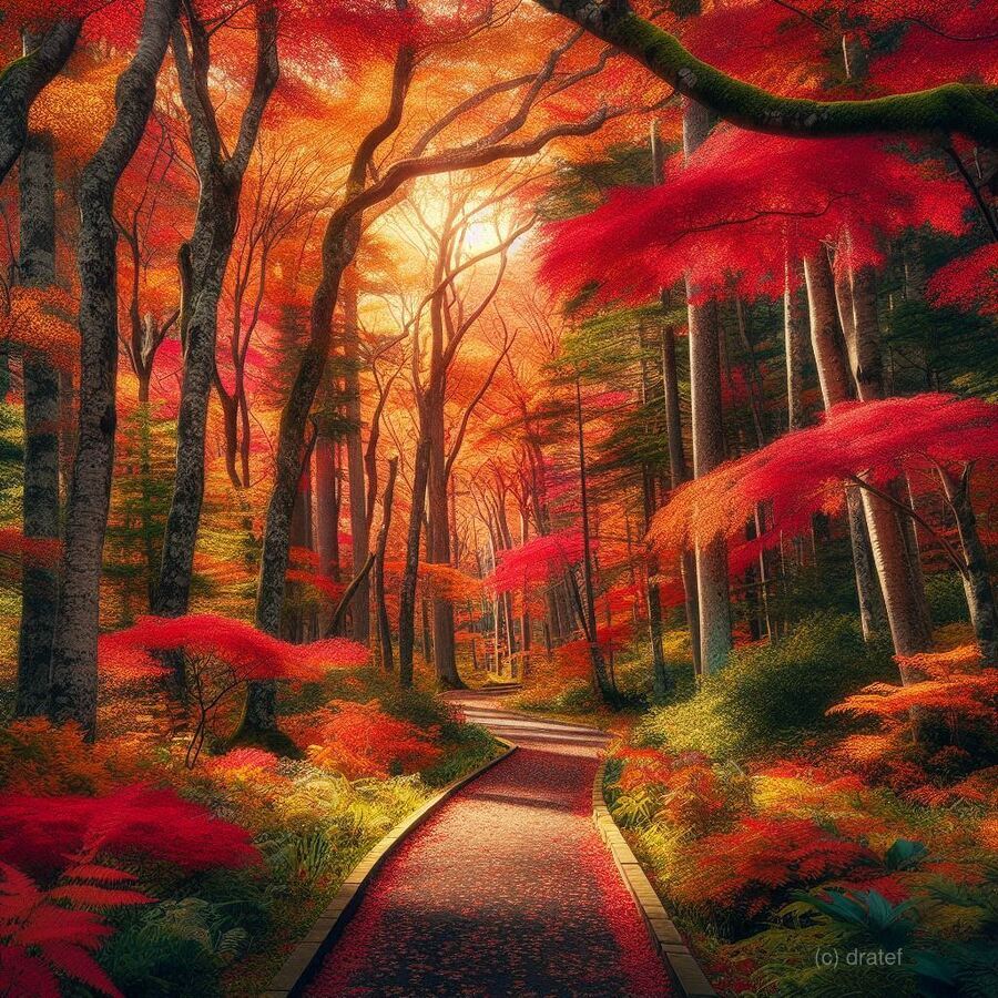 Autumn Pathway by dratef Wall Art