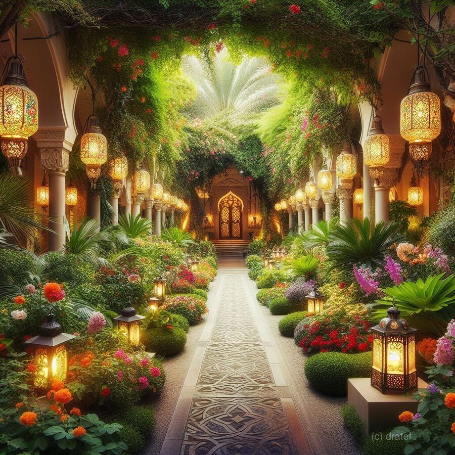 Islamic Garden Pathway by dratef Wall Art