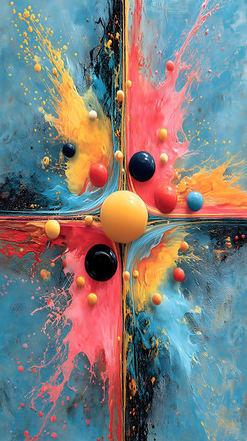 Quadrant Burst – Color Collision Abstract Print by Savage Art Prints ...