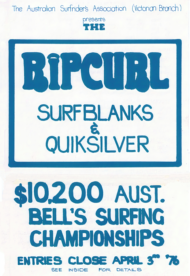 1976 RIP CURL Surf Competition Poster by Surf Posters Wall Art