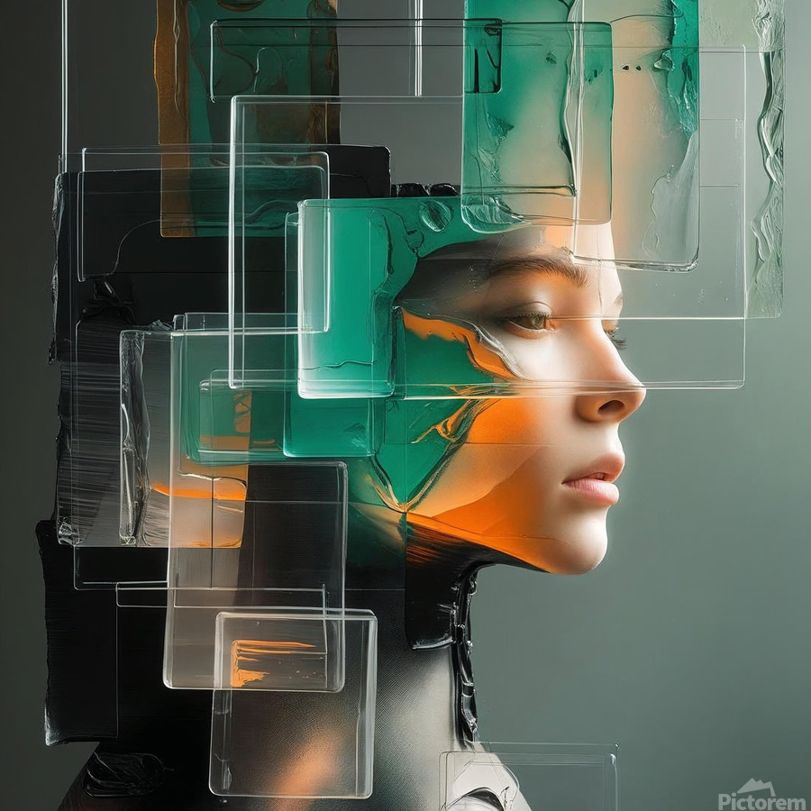 Abstract Future In Greens 3 by Ideation Gallery Wall Art