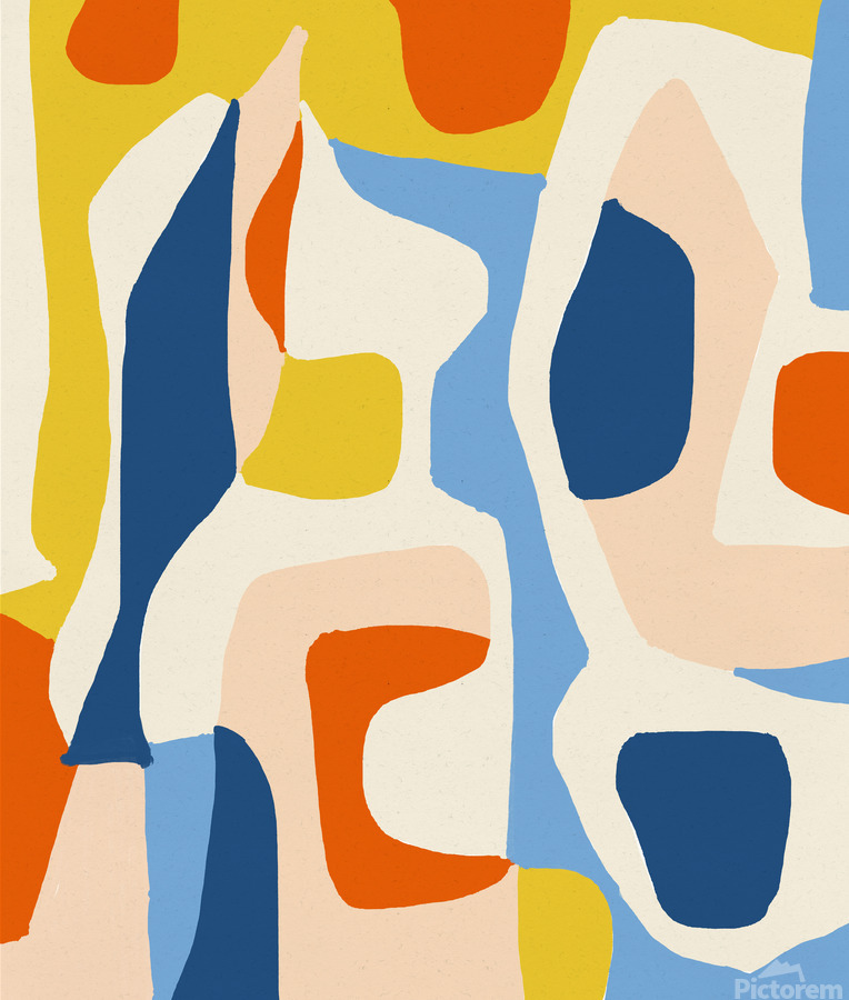 Me & Mine Abstract Bohemian Pastel Shapes Painting Eclectic Colorful ...