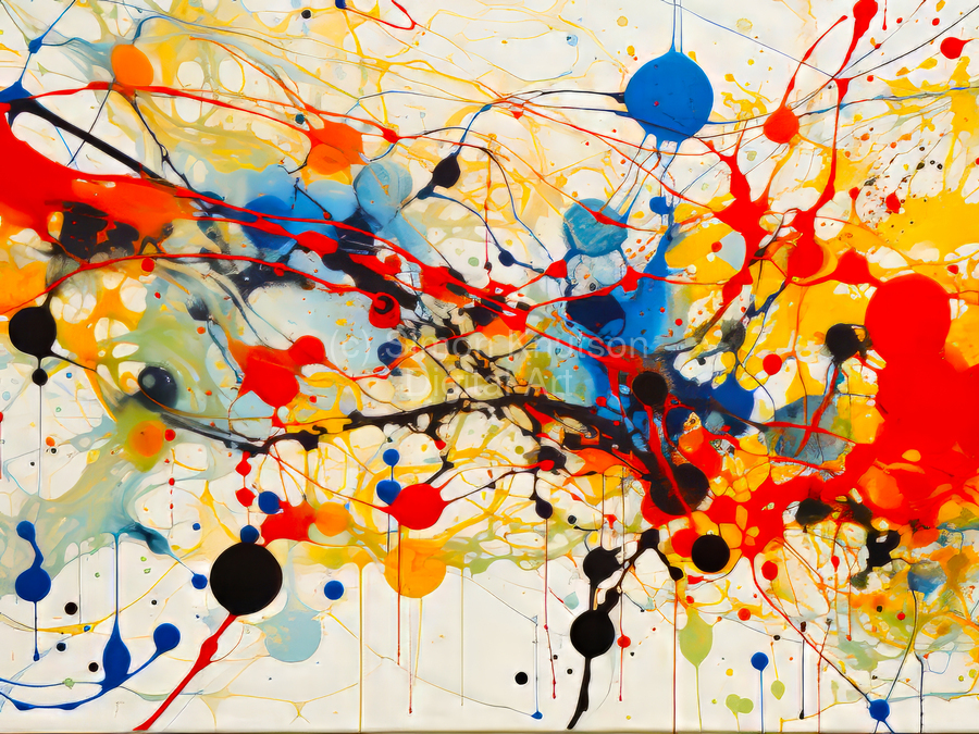 Majestic Splatter Primary Tones by Simon Knutson Digital Art Wall Art