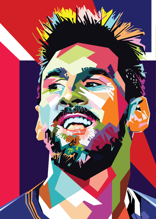 Messi style pop art by Lowo Ijo Wall Art