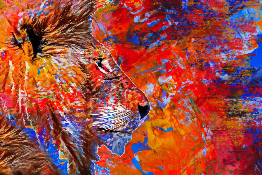last lion by kashif ahmad Wall Art