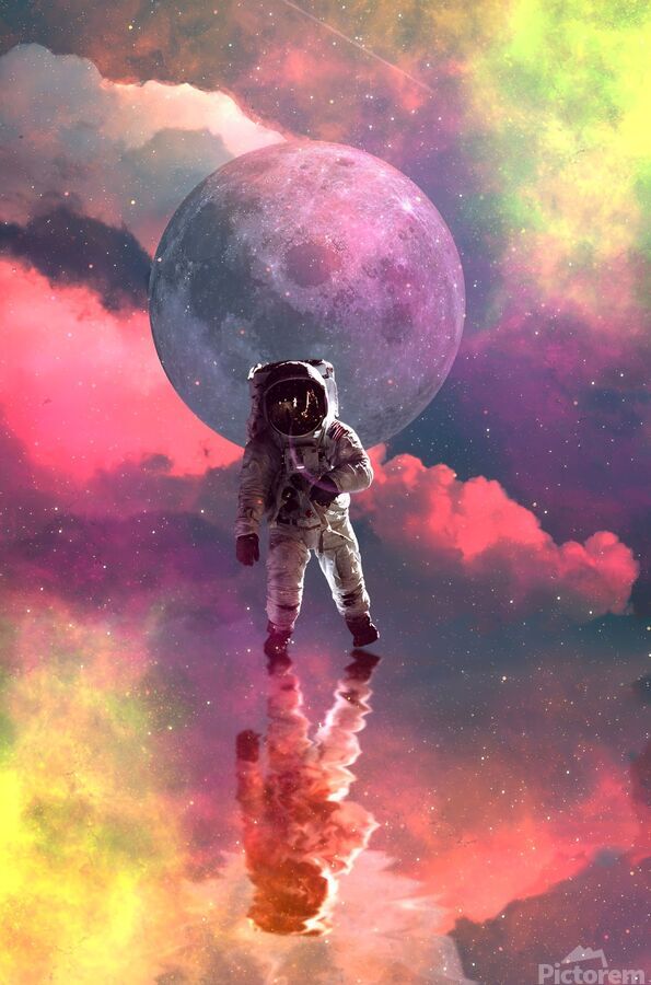 aesthetic astronautics atmosphere blue clouds cos by Hannah99 Wall Art