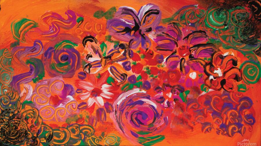 abstract colorful garden by BBS Art Wall Art