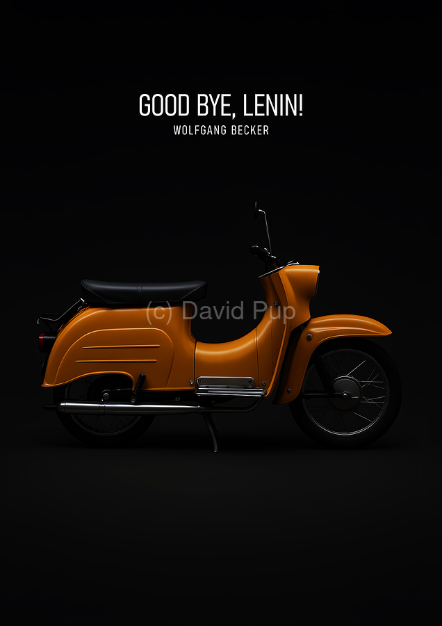 Good Bye Lenin motorcycle by David Pup Wall Art