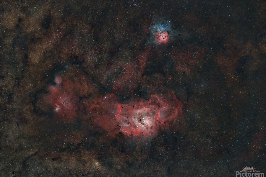 Lagoon Trifid Nebulae by Mark Killion Wall Art