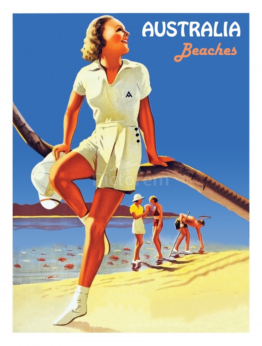 Australia Beaches by vintagesupreme Wall Art