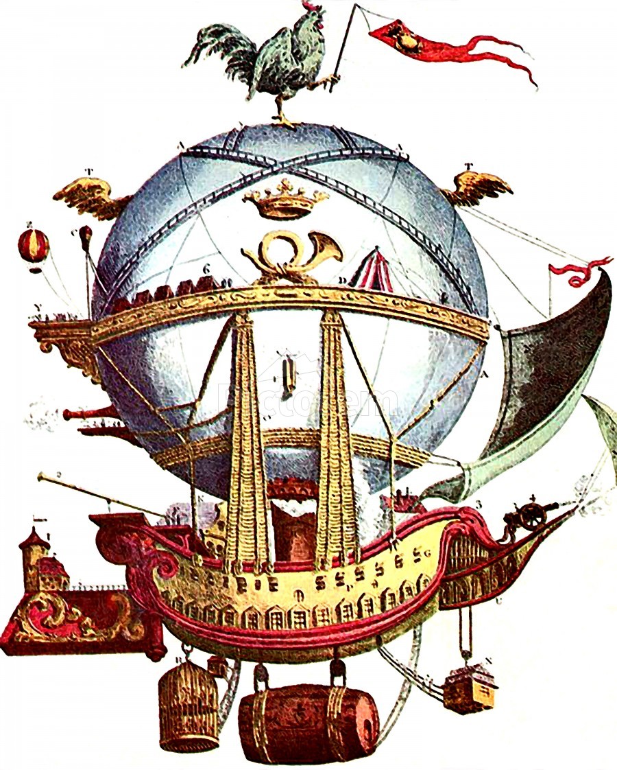 Steampunk Flying Machine by vintagesupreme Wall Art